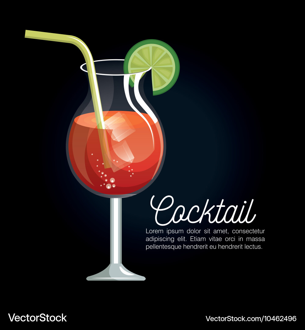 Cocktail tropical poster bar icon Royalty Free Vector Image