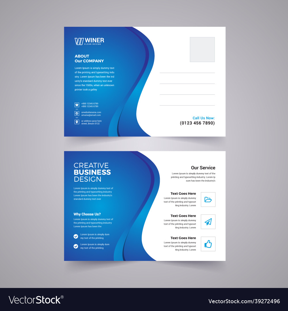 Creative postcard design template Royalty Free Vector Image