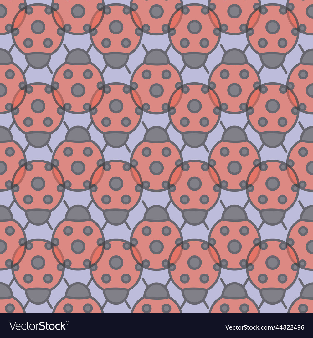 Cute red ladybug repeat pattern background Vector Image