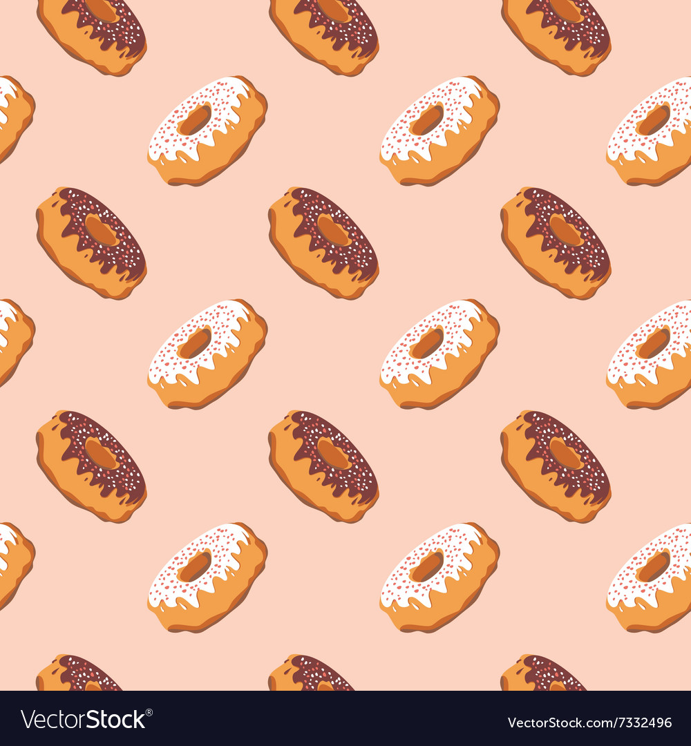 Donut seamless pattern Royalty Free Vector Image