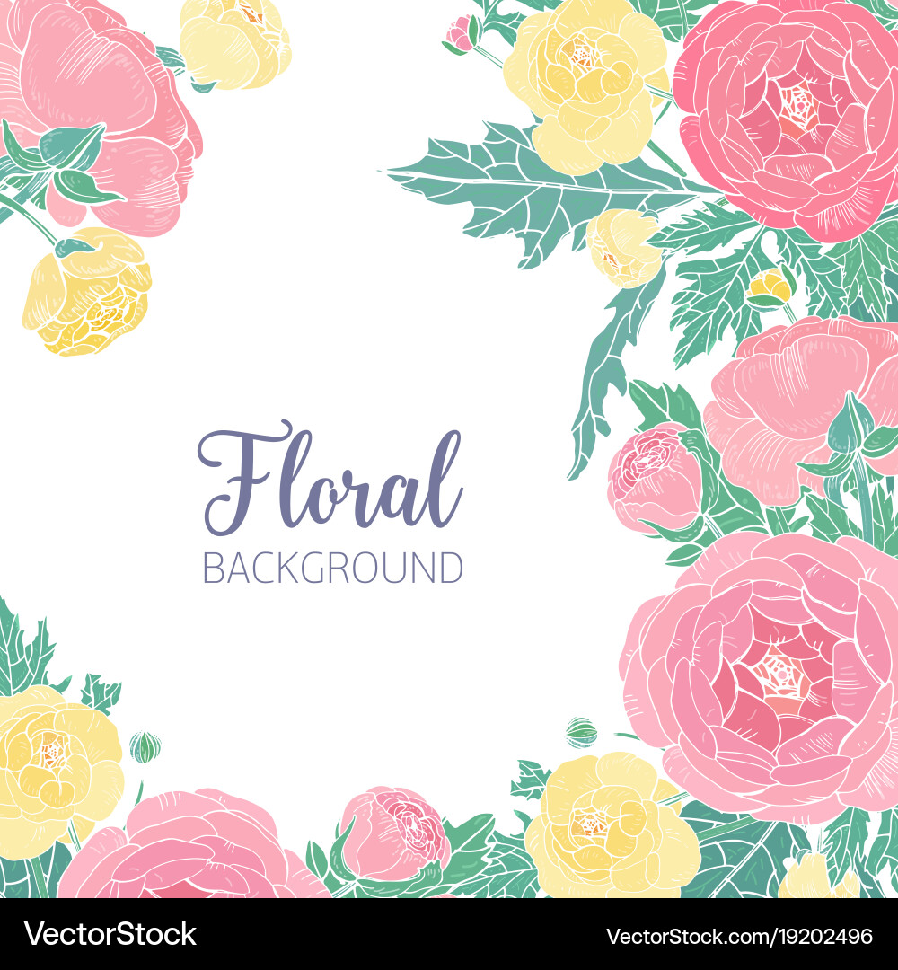 Elegant square background with pink and yellow Vector Image