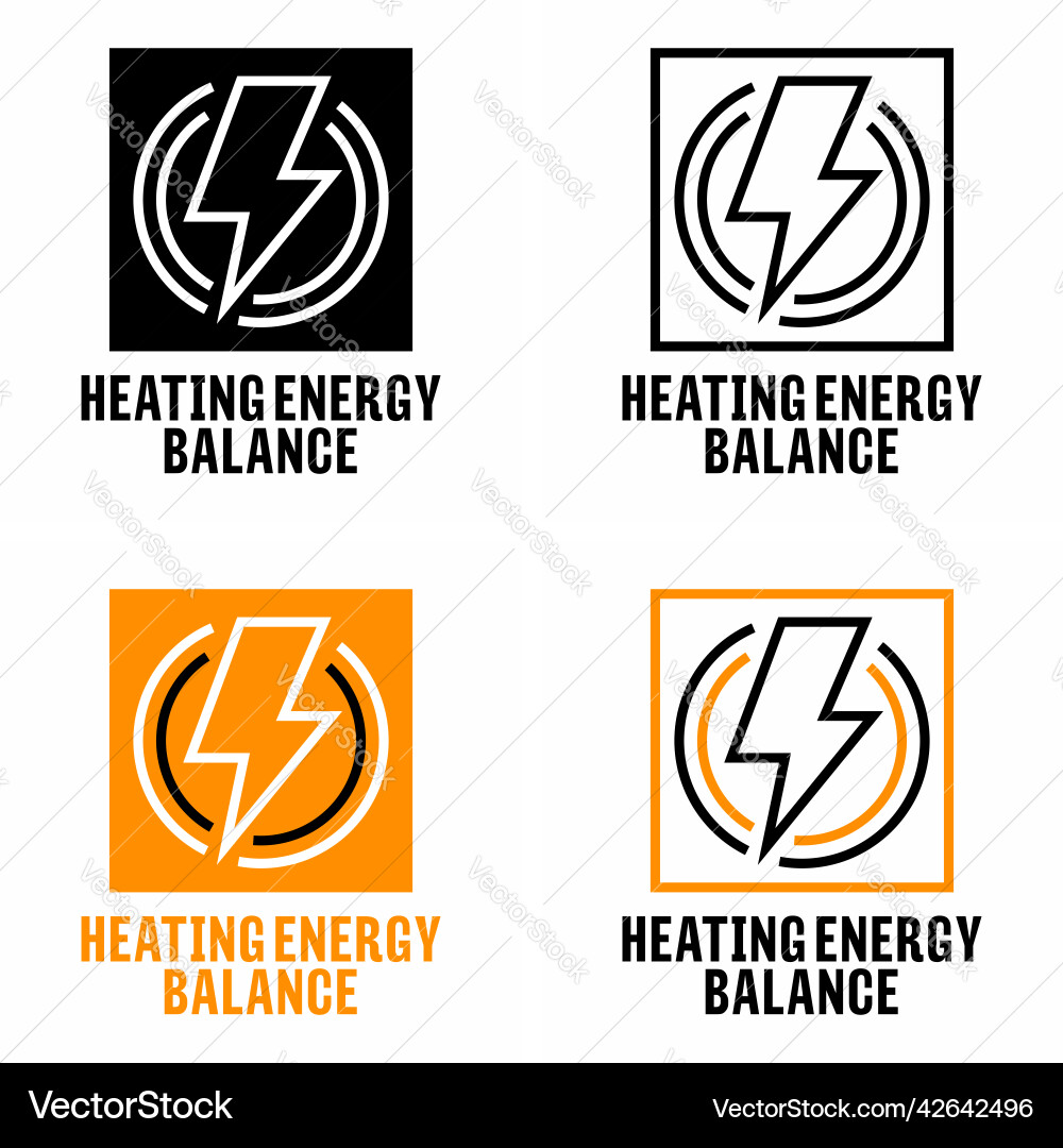 Heating energy balance information sign Royalty Free Vector