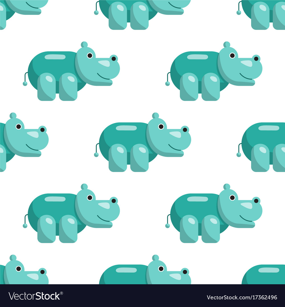 Hippo seamless pattern Royalty Free Vector Image