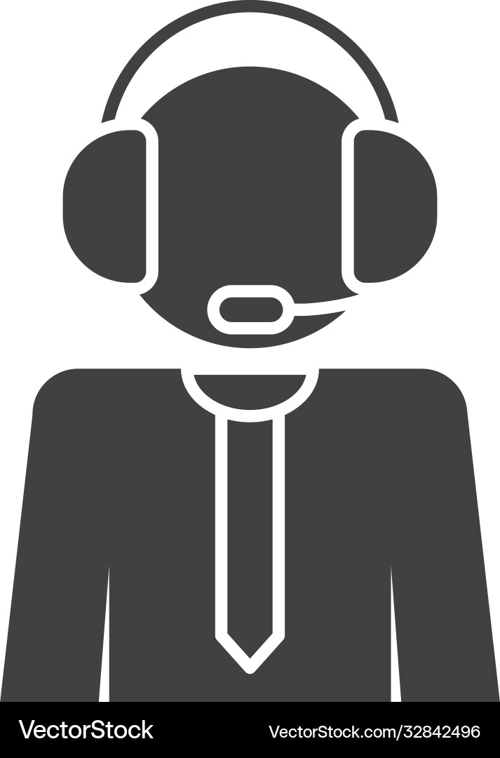Icon of a man with headset from the technical Vector Image