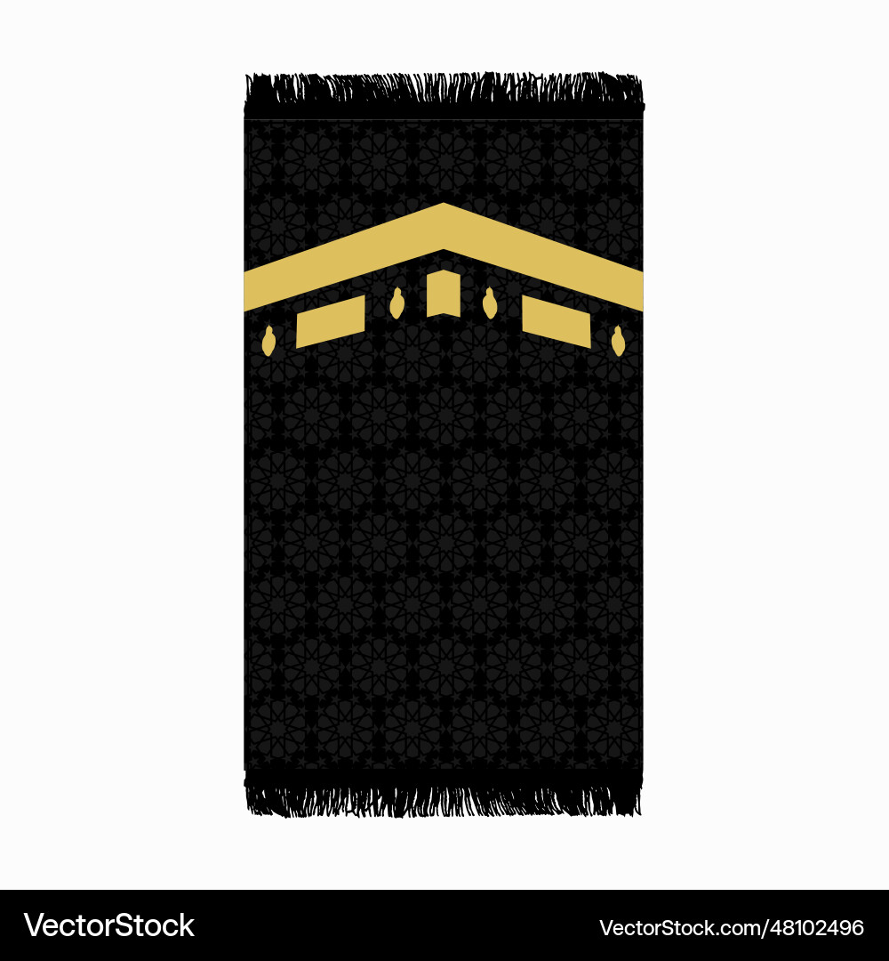 Islamic cool black color prayer mat rug Royalty Free Vector