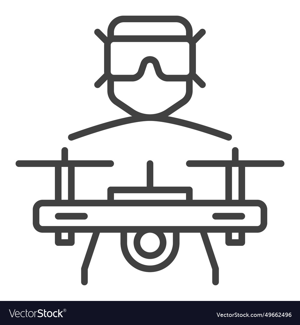 Man And Fpv Drone Concept Linear Icon Or Sign Vector Image