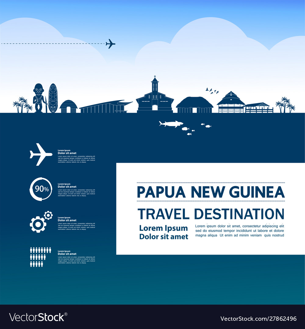 Papua new guinea travel destination Royalty Free Vector