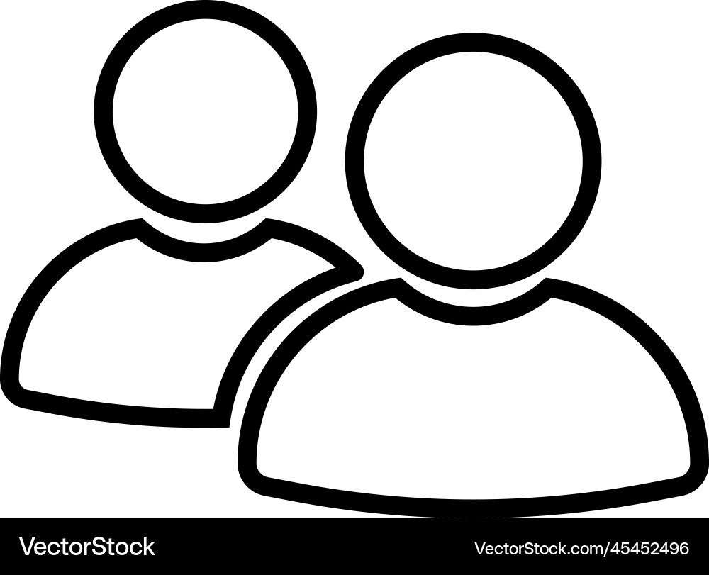 People group line icon set team of worker user Vector Image