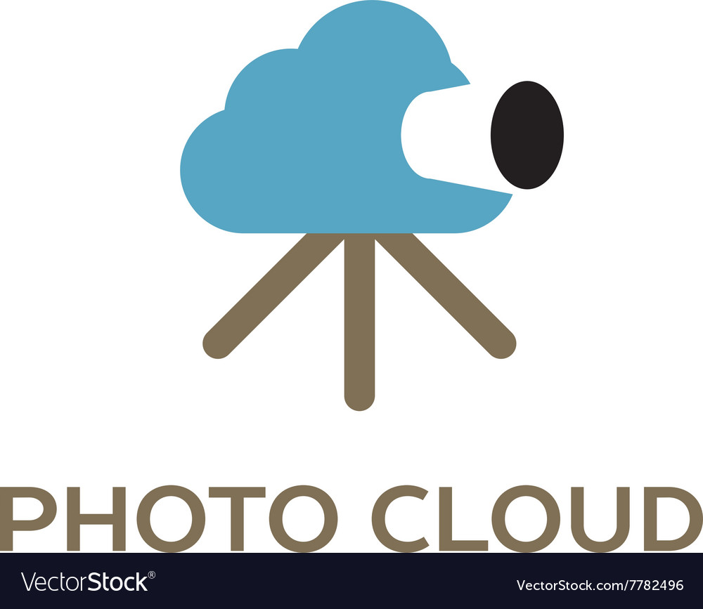 Photo cloud creative logo for computing Royalty Free Vector