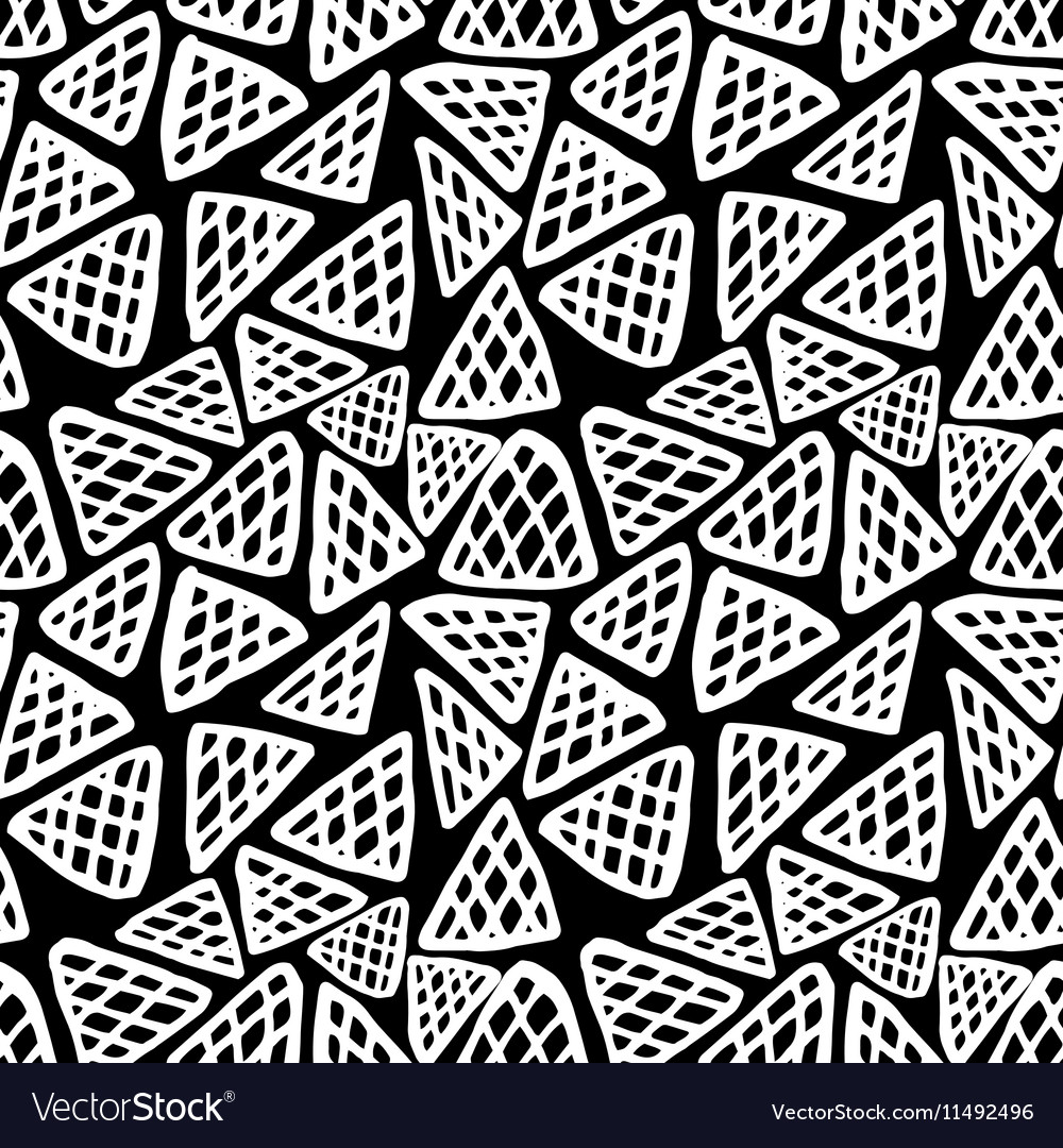 Seamless hand drawn triangle pattern Royalty Free Vector