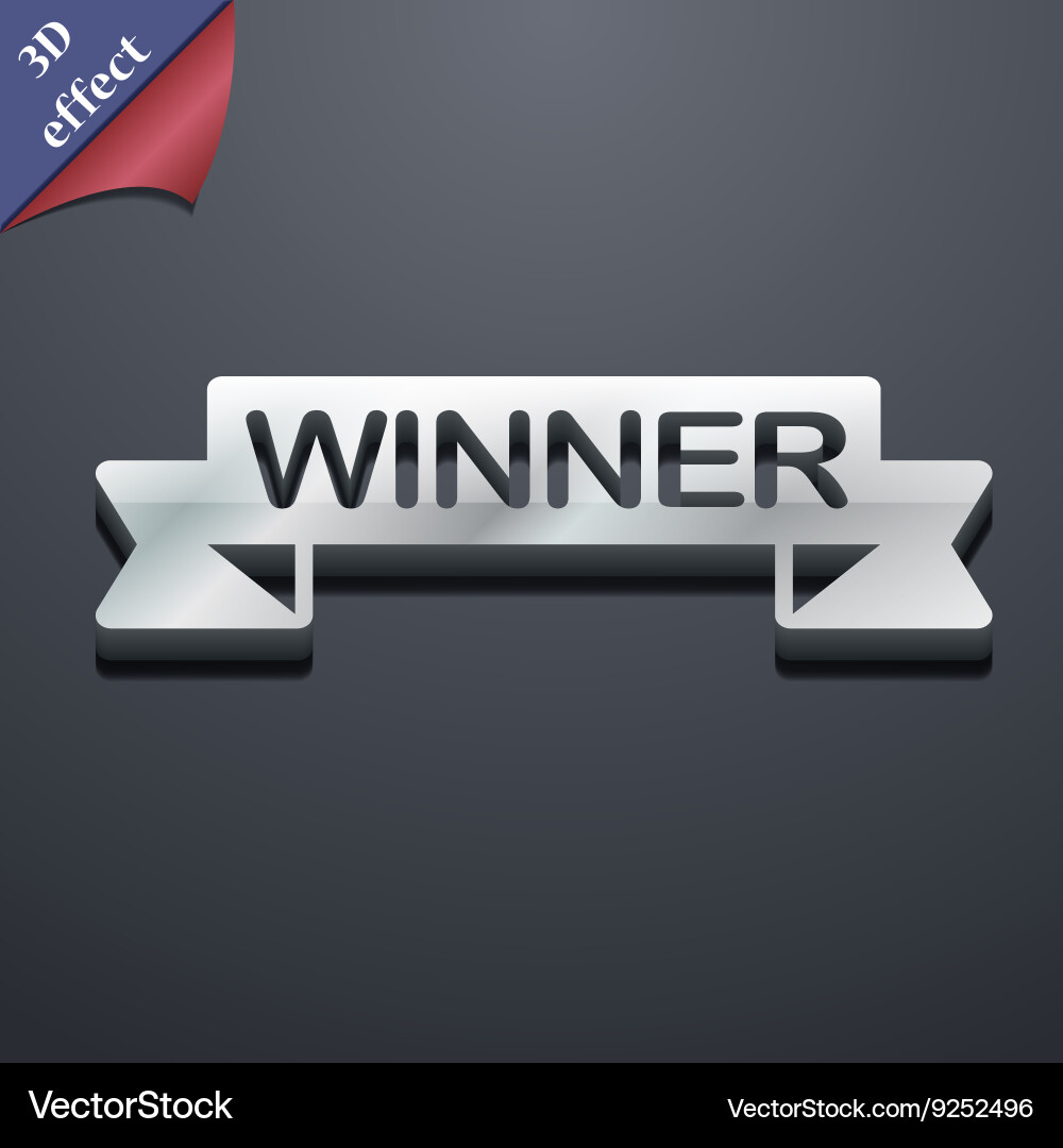 Winner icon symbol 3d style trendy modern design Vector Image