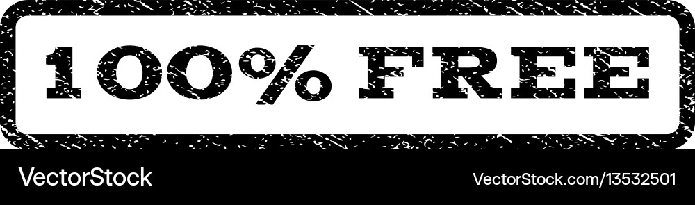100 percent free watermark stamp Royalty Free Vector Image