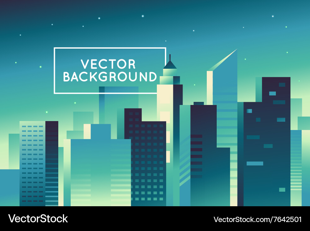 Abstract city landscape in bright gradient colors Vector Image