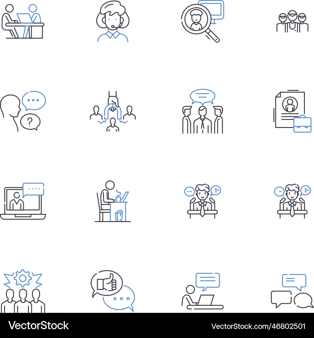 Agent line icons collection undercover informant Vector Image