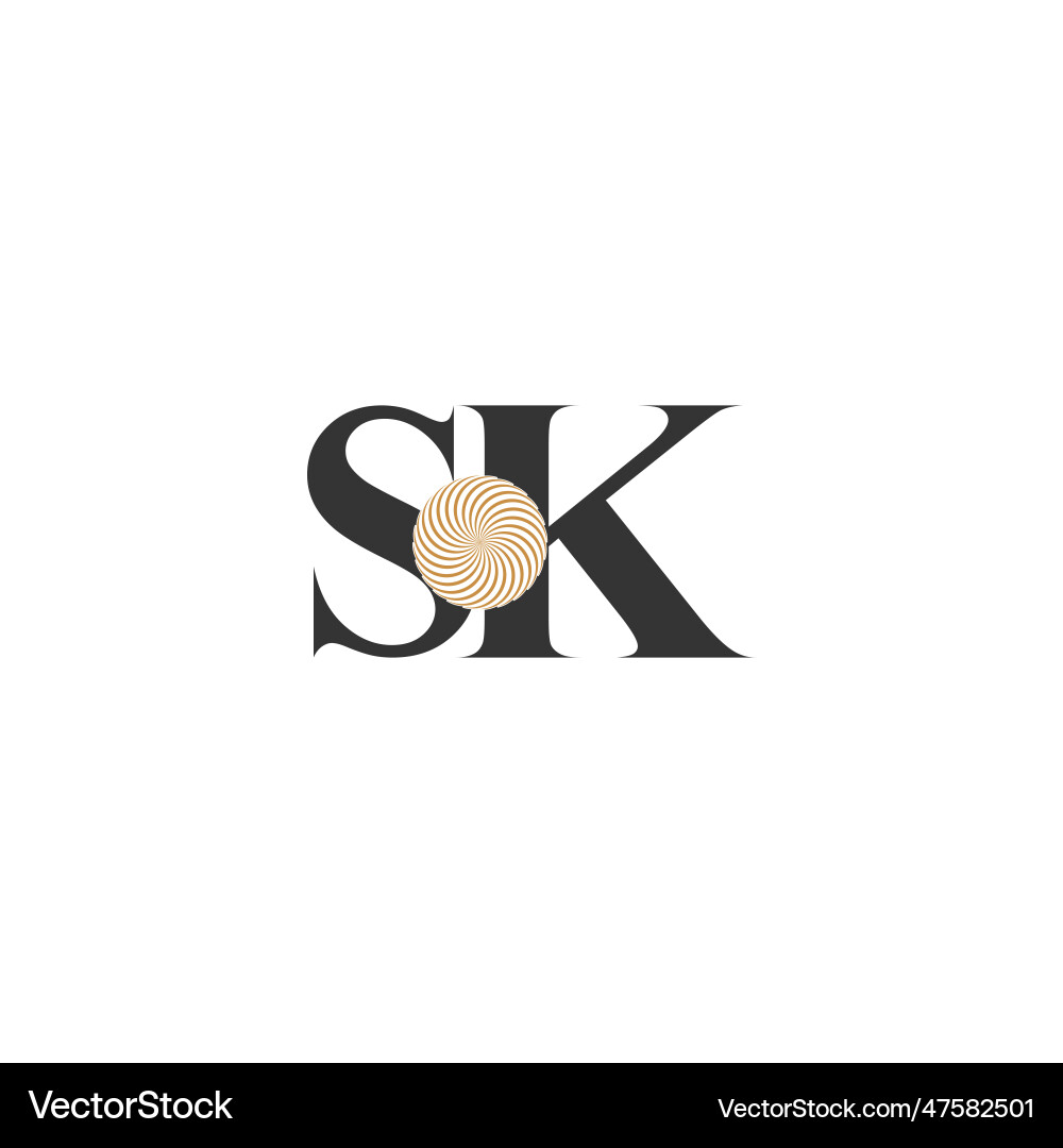 Alphabet letters monogram logo ks sk k Royalty Free Vector