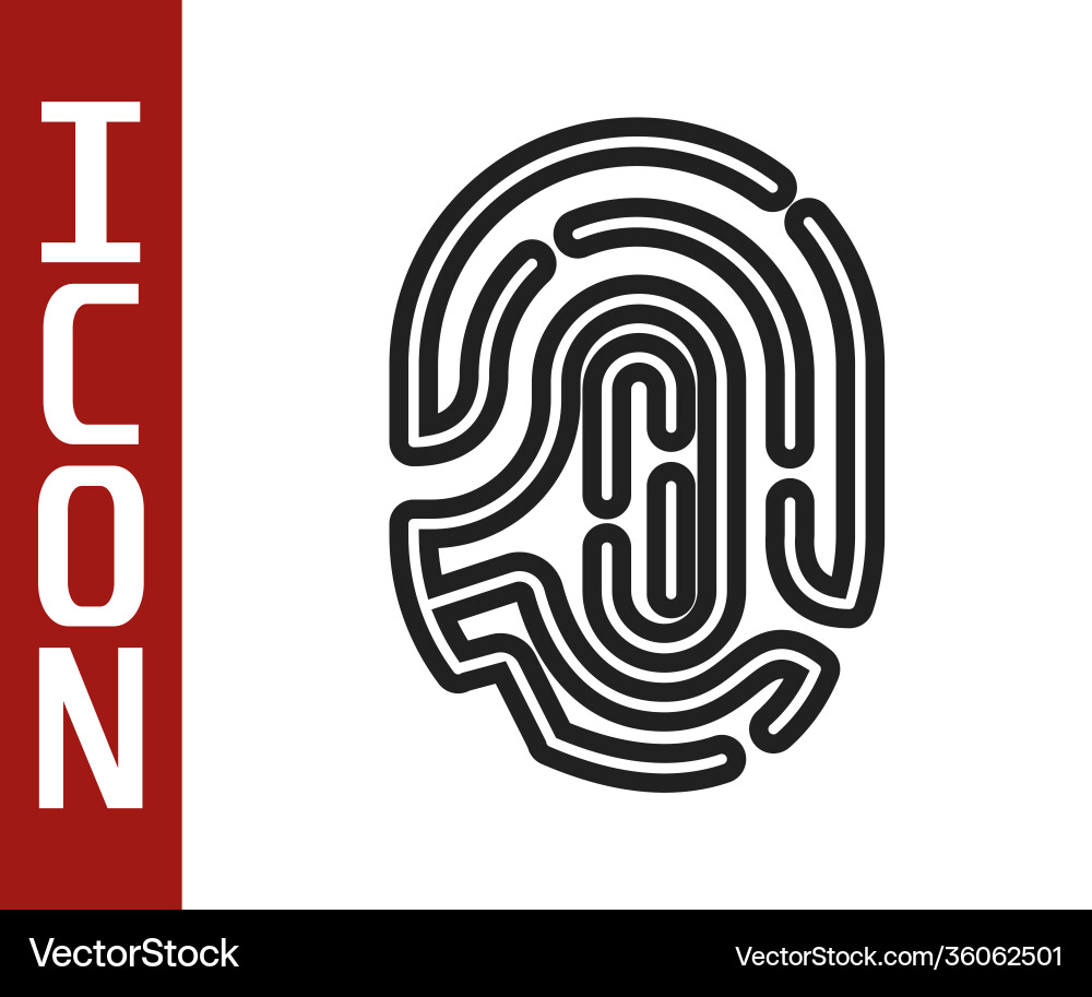 Black line fingerprint icon isolated on white Vector Image