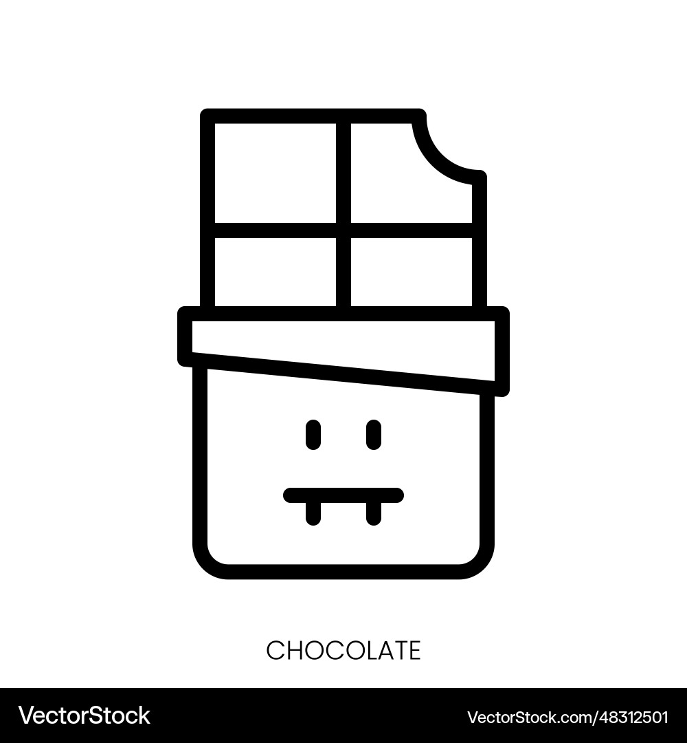Chocolate icon line art style design isolated Vector Image