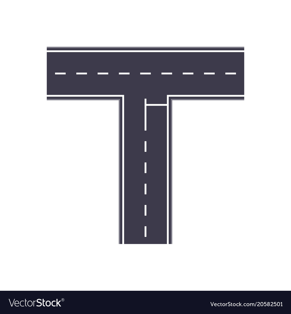 City intersection road isolated map segment Vector Image