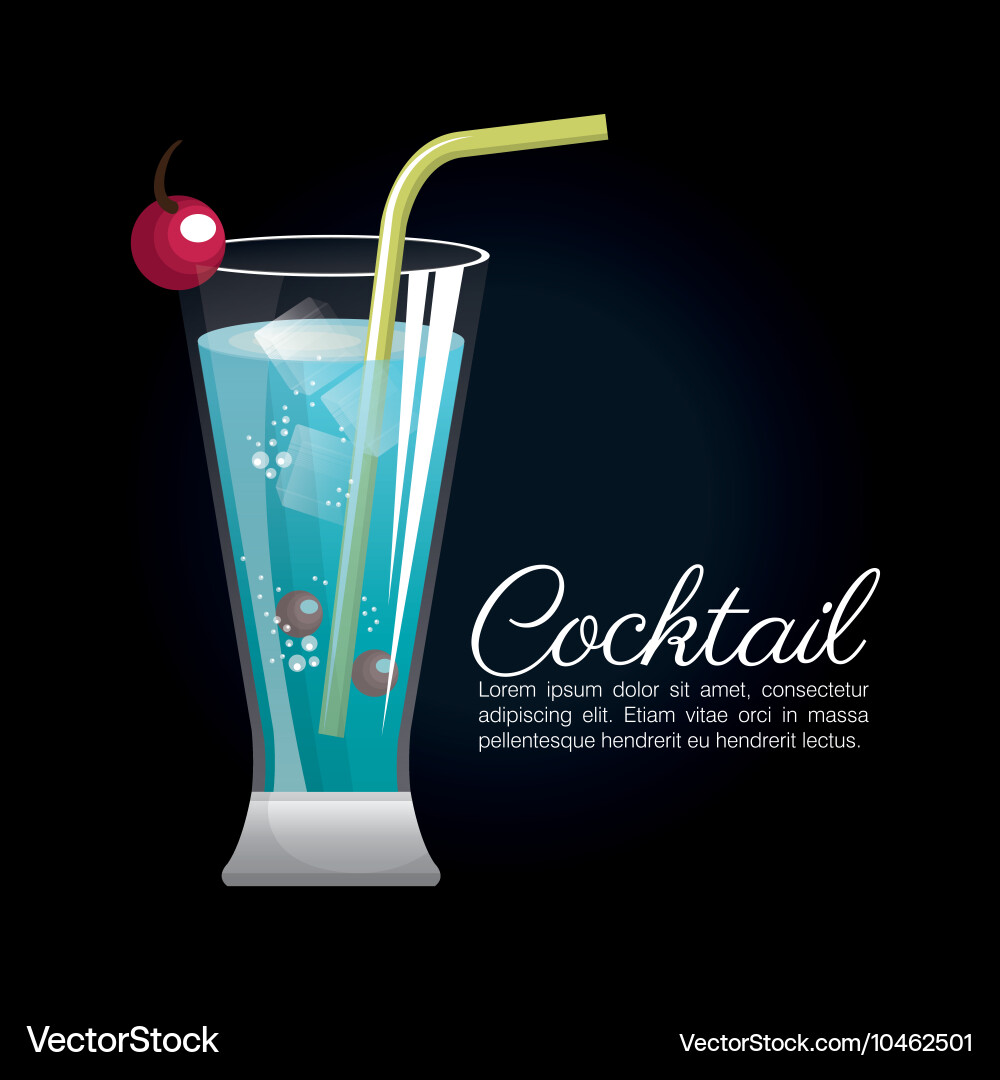 Cocktail tropical poster bar icon Royalty Free Vector Image