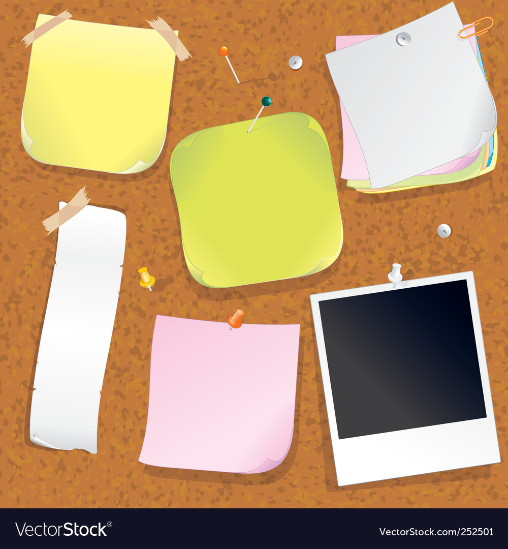 Cork message board Royalty Free Vector Image - VectorStock