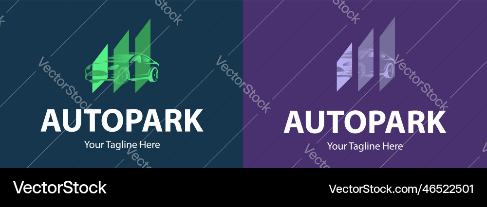 Creative modern autopark logo parking sign car Vector Image