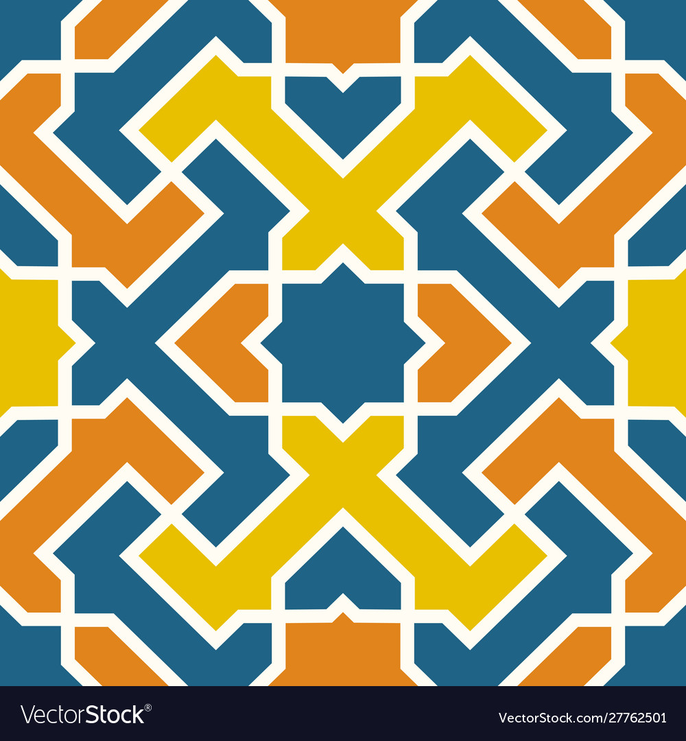 Endless pattern with geometric motif decor Vector Image