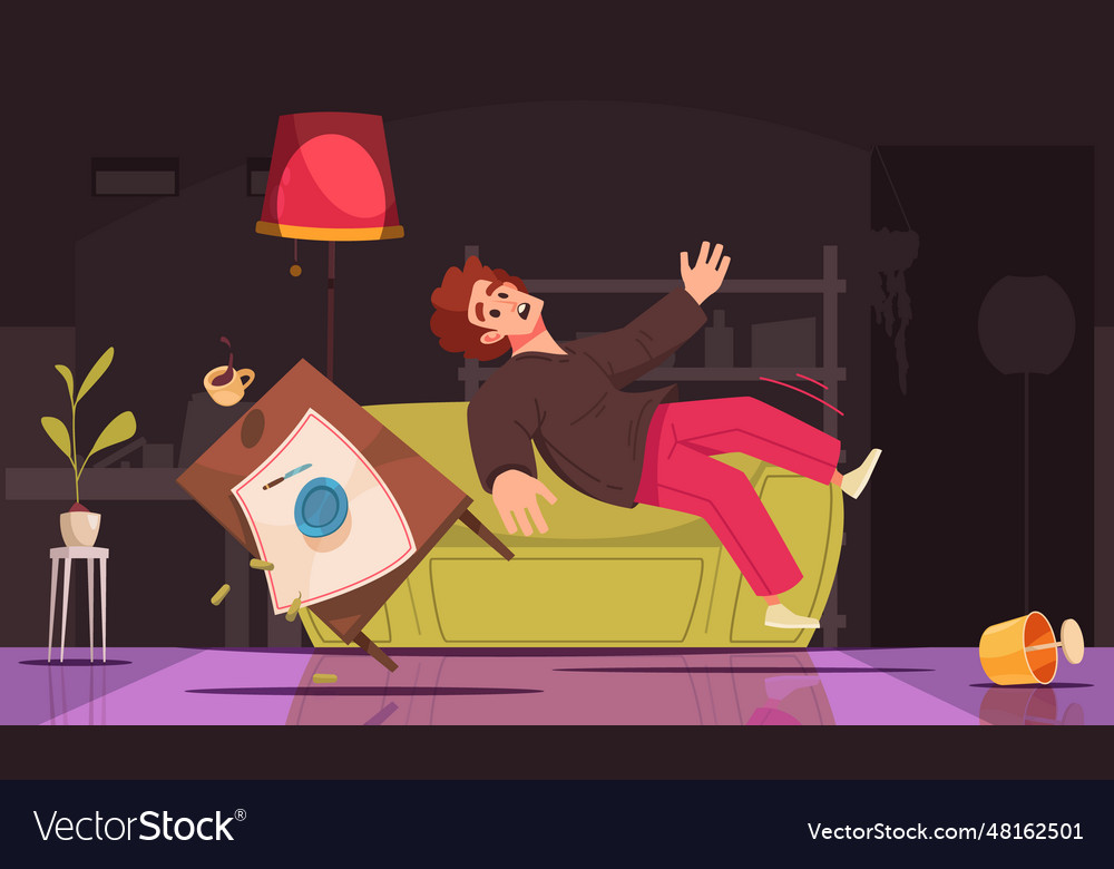 Falling people composition Royalty Free Vector Image