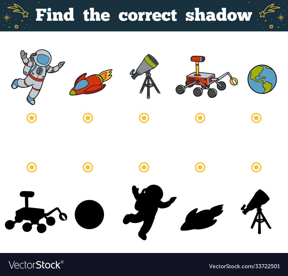 Find correct shadow for children space objects Vector Image