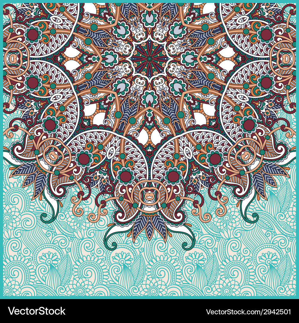 Floral round pattern in ukrainian oriental ethnic Vector Image