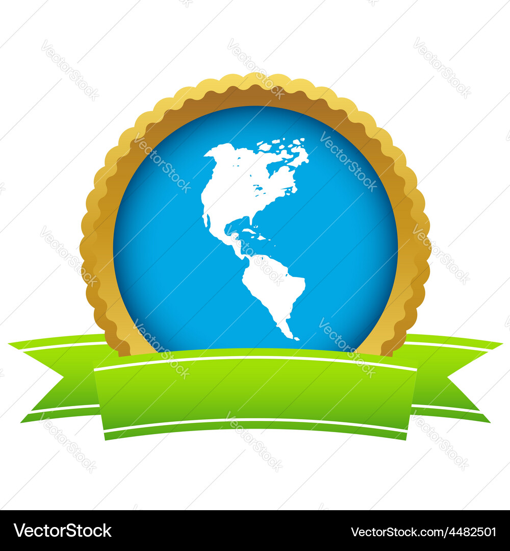 Gold continent america logo Royalty Free Vector Image