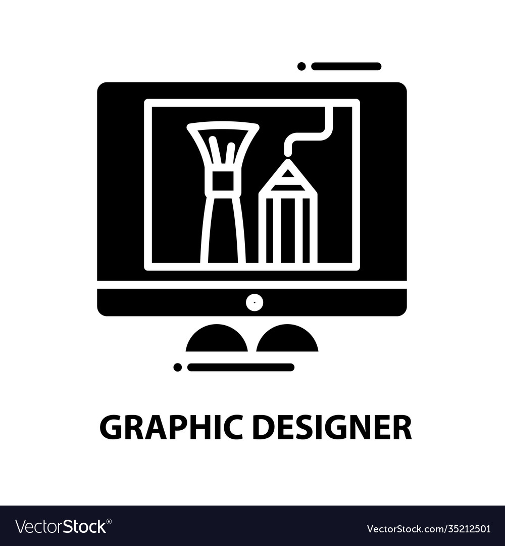 Graphic designer icon black sign Royalty Free Vector Image
