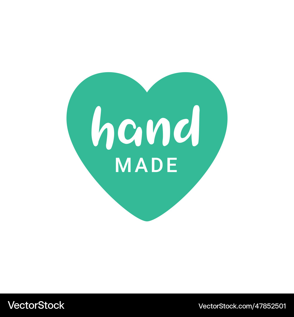 Hand made love logo icon circle label handmade Vector Image