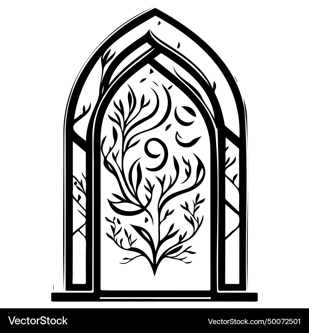 Islamic window or door arch sketch hand draw Vector Image