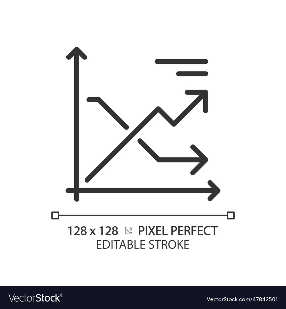 Line chart linear icon Royalty Free Vector Image Line chart linear icon Royalty Free Vector Image