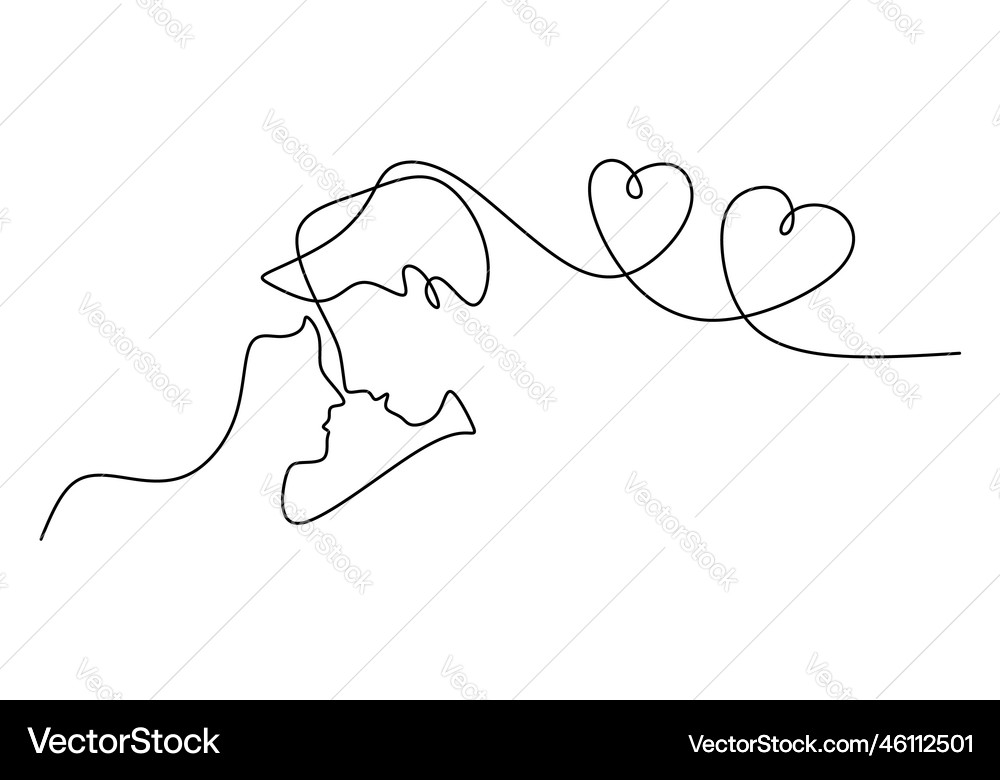 One continuous single line of romantic couple Vector Image