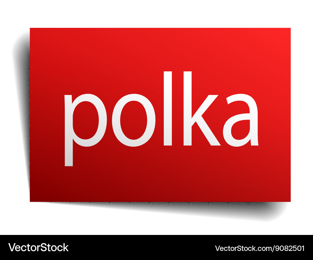 Polka red paper sign on white background Vector Image