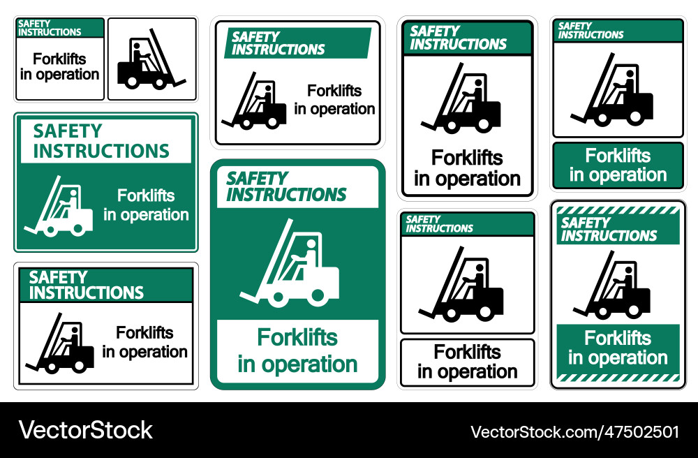Safety instructions forklifts in operation symbol Vector Image