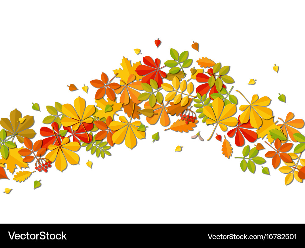 Seamless border autumn falling leaf isolated on Vector Image