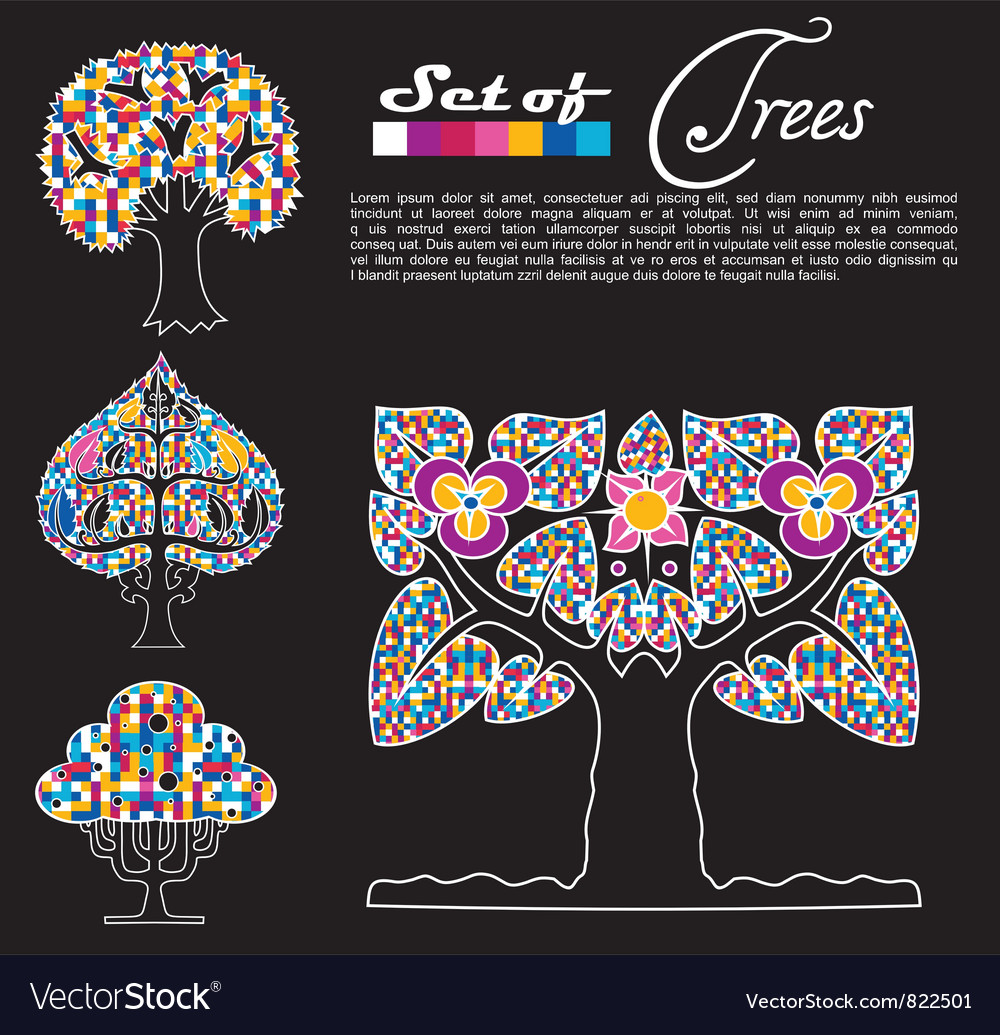 Set of abstract trees Royalty Free Vector Image