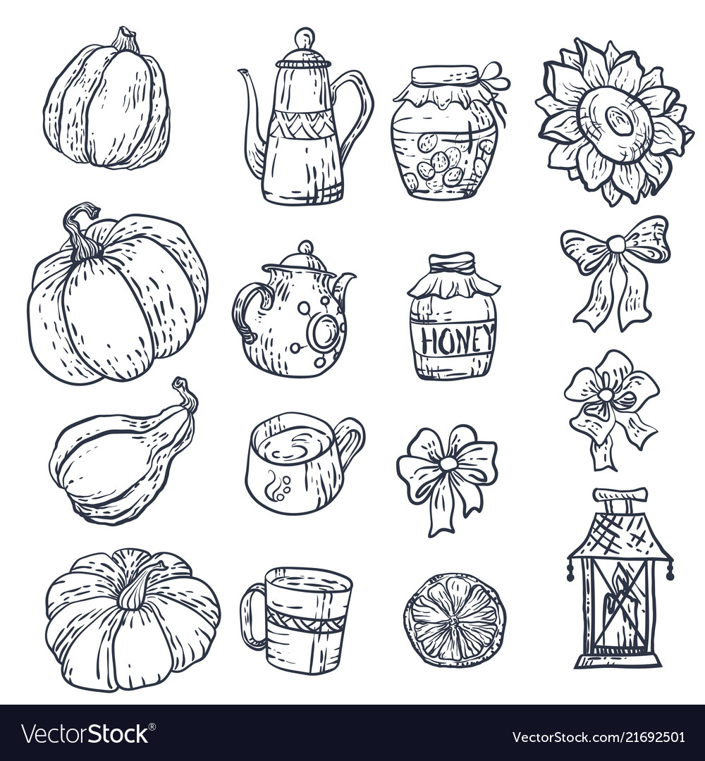 Set with household elements Royalty Free Vector Image