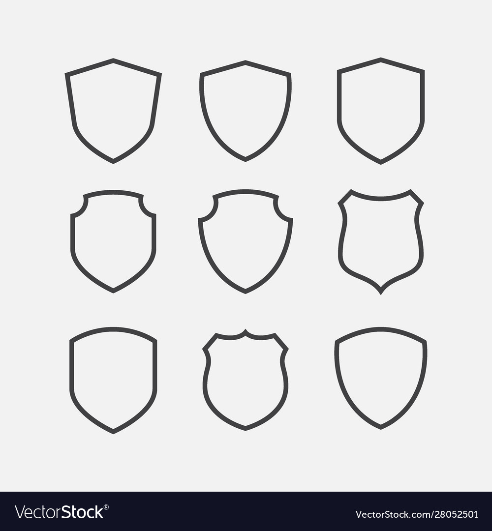 Shield icon set Royalty Free Vector Image - VectorStock