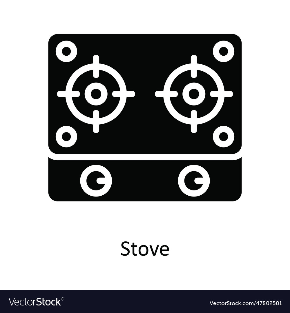 Stove solid icon design kit Royalty Free Vector Image