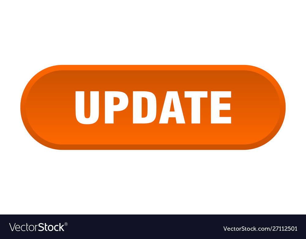 Update button update rounded orange sign update Vector Image