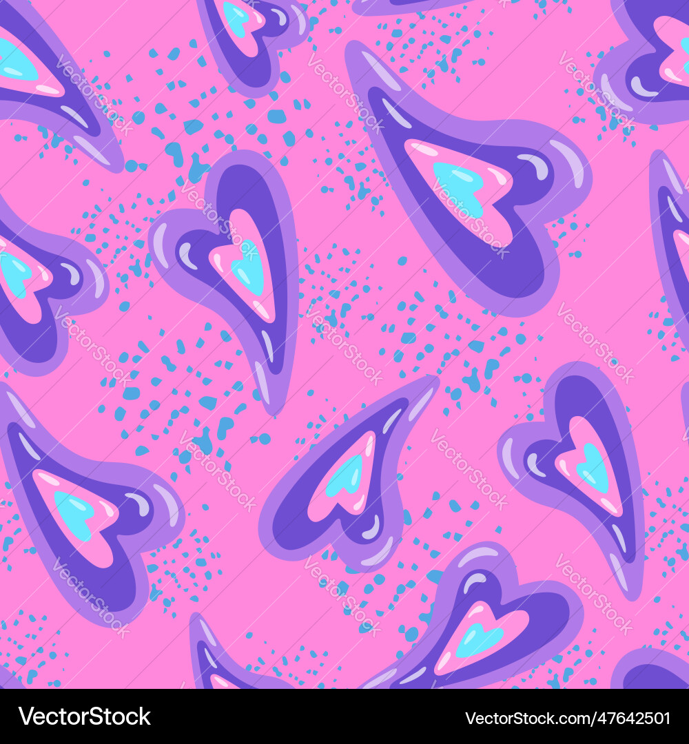 Vintage hearts seamless pattern 14 february Vector Image