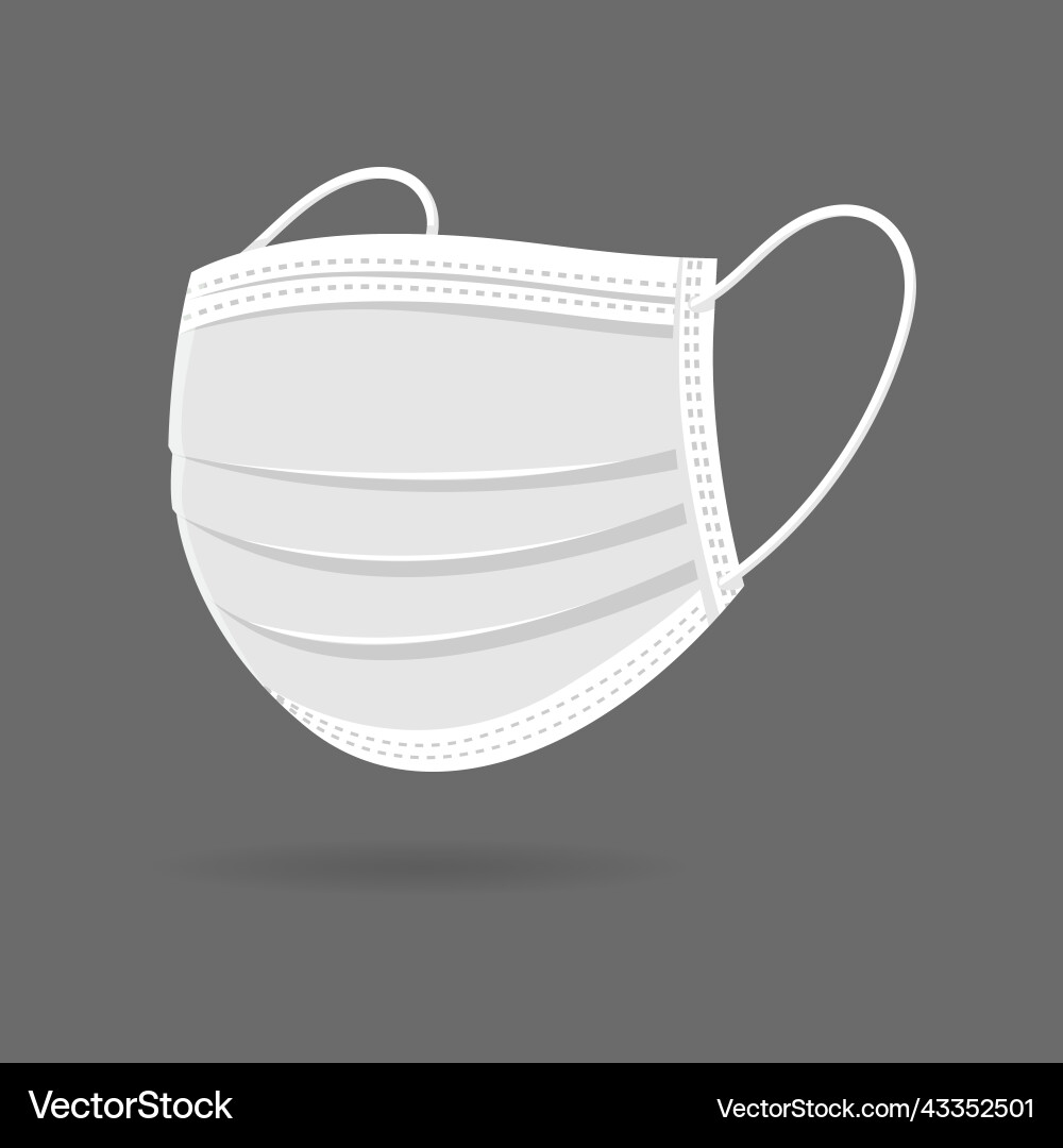 White isolated medical face mask Royalty Free Vector Image