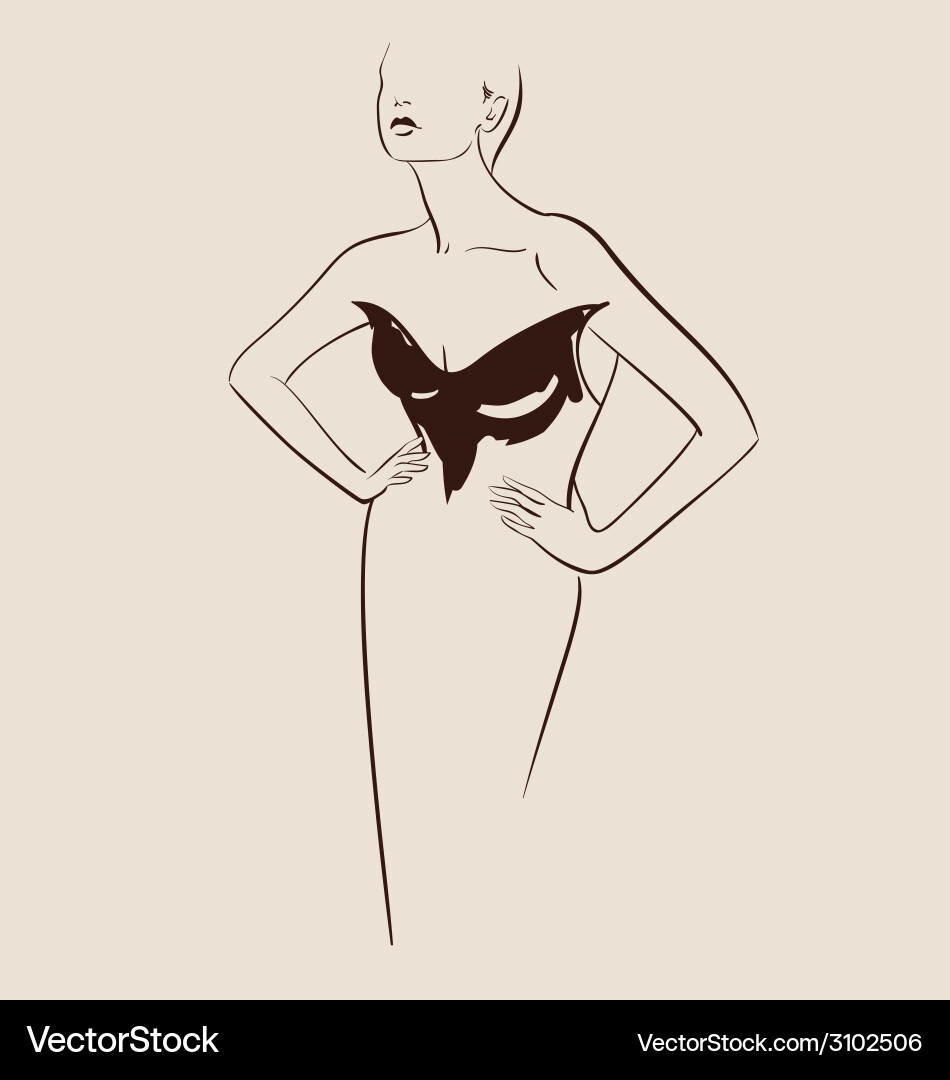 Beautiful woman hand drawn Royalty Free Vector Image