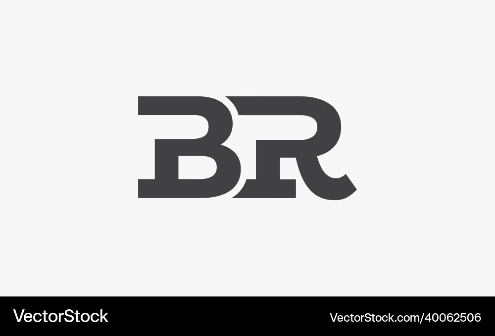 Br letter logo concept isolated on white Vector Image