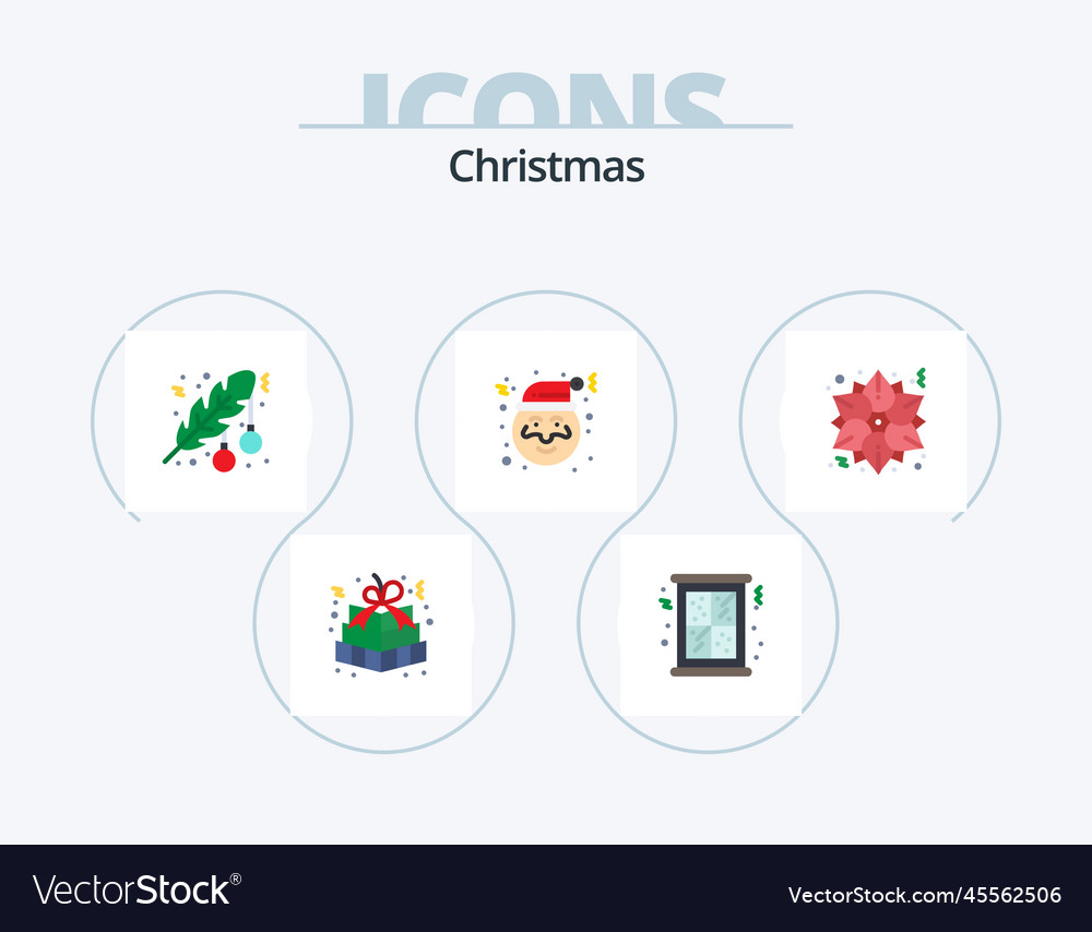Christmas flat icon pack 5 icon design Royalty Free Vector