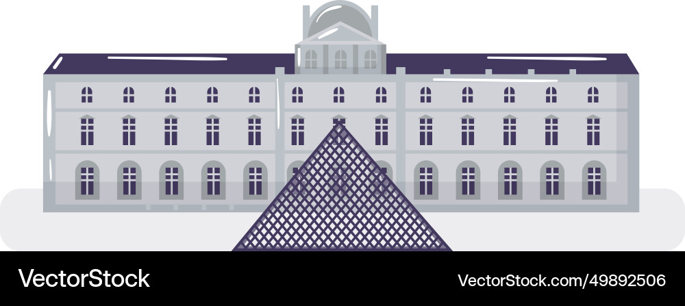 Classic european building facade with a central Vector Image