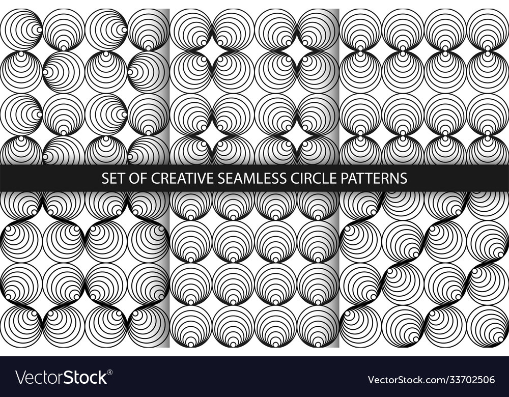 Collection monochrome seamless creative Royalty Free Vector